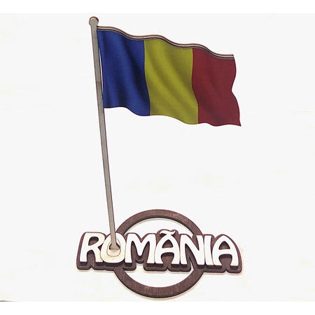 Stegulet tricolor, cu suport pentru birou, Romania, din lemn, 24 cm x ...