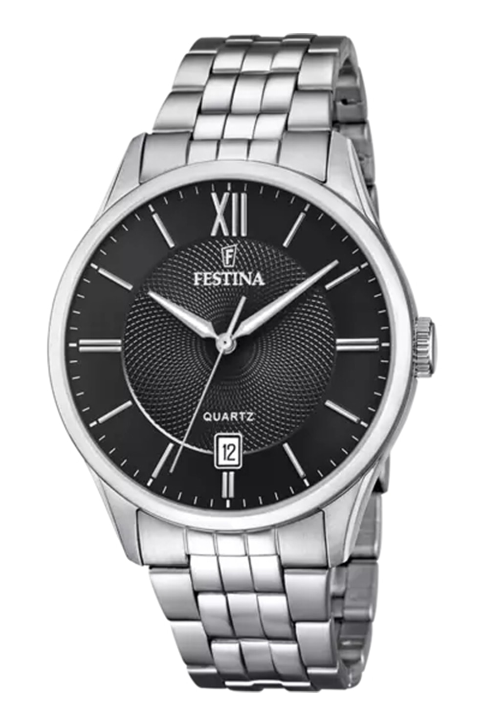 Festina, Ceas din otel inoxidabil cu cadran cu logo, Argintiu - eMAG.ro