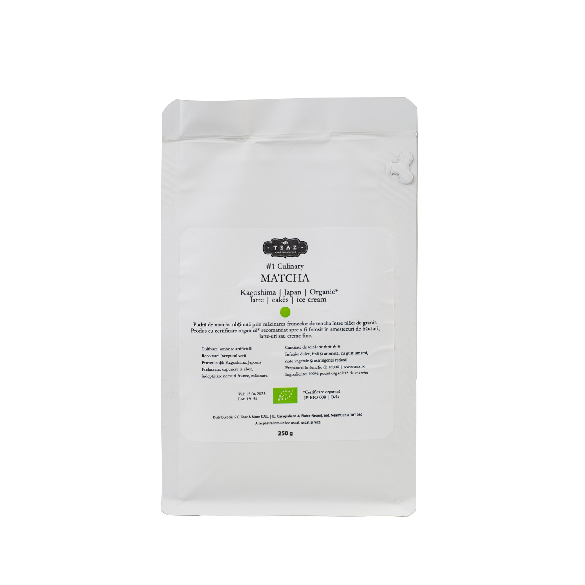 Ceai matcha organic, Japan No 1 Culinary Matcha Organic, 250 g, Teaz ...