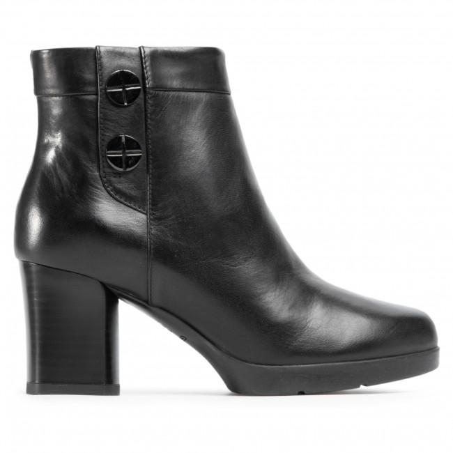 Ghete dama Geox D Anylla, piele naturala, fermoar, negru, 40 EU - eMAG.ro