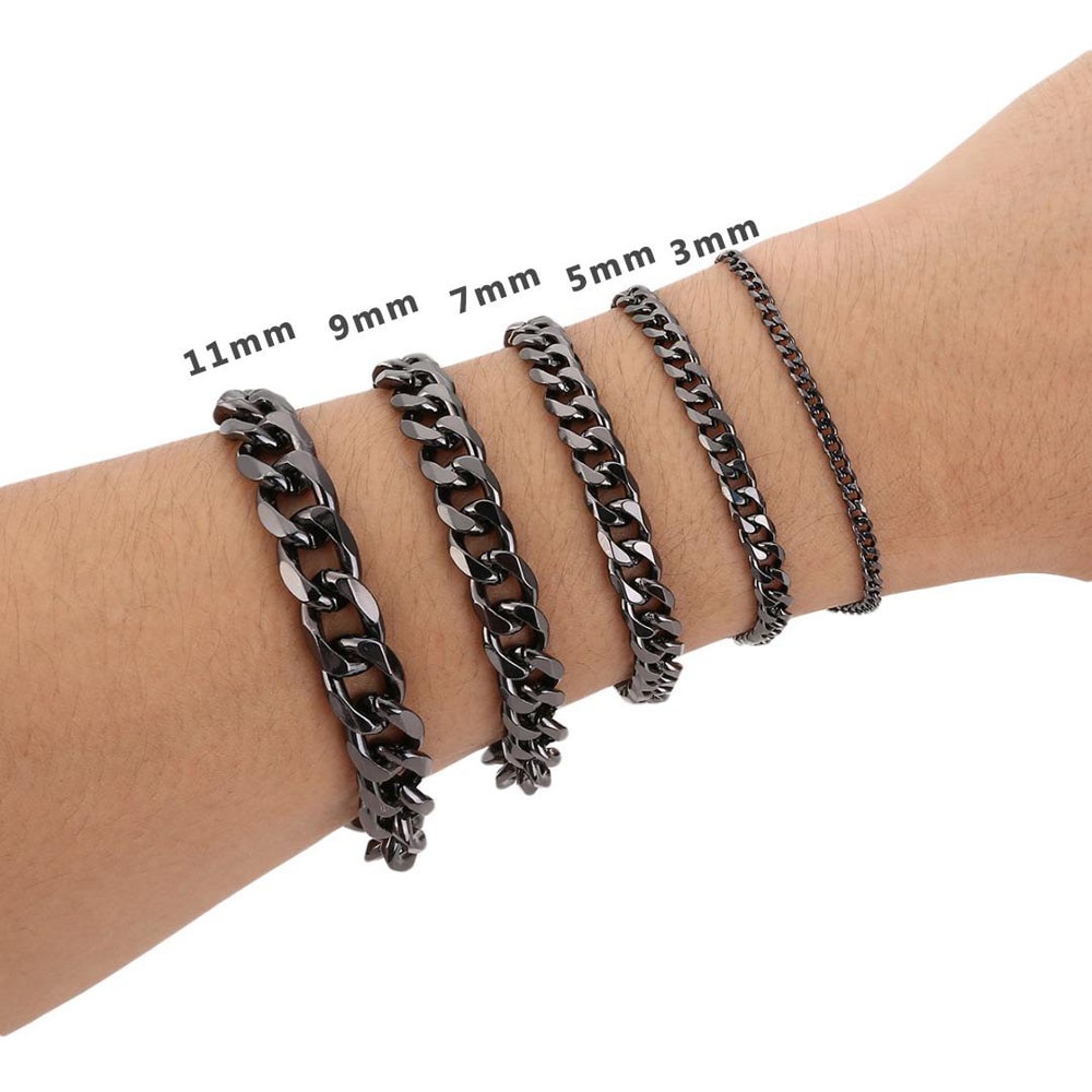 Гривна 4342B неръждаема стомана, Sic Moda, черна, 3 mm, дължина 22 cm ...