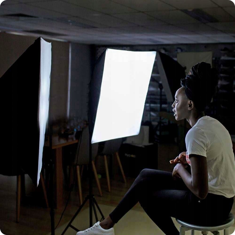 Set profesional de 2 lumini de studio, GearPro, 105W, 50 X 70 cm, Negru ...