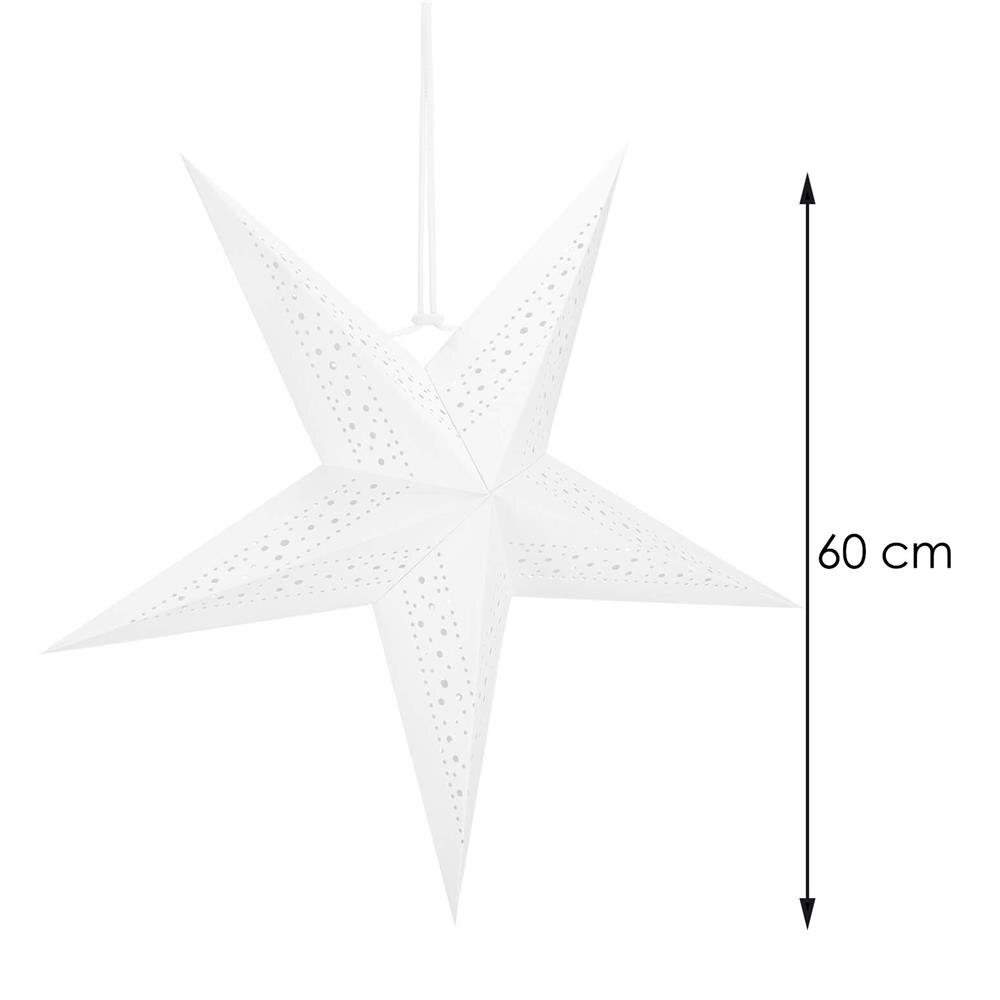 Stea decorativa 3D din hartie ajurata, 60cm, alba - eMAG.ro