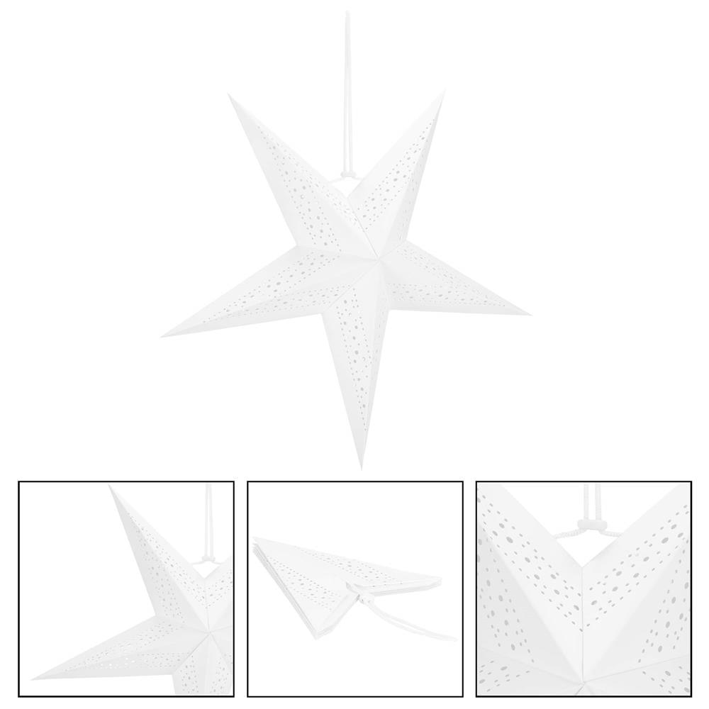 Stea decorativa 3D din hartie ajurata, 60cm, alba - eMAG.ro