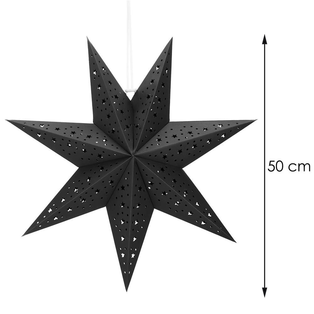 Stea decorativa 3D din hartie ajurata, 50cm, neagra - eMAG.ro