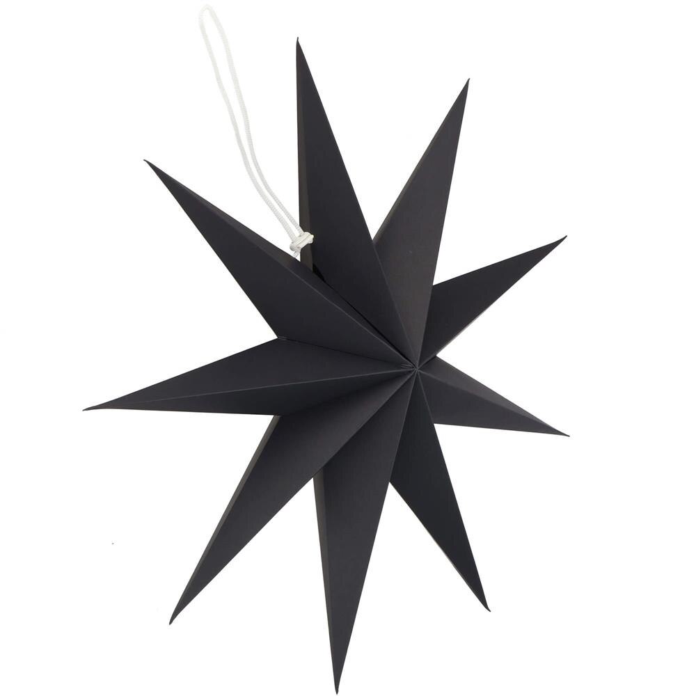 Stea decorativa 3D din hartie, cu 9 colturi, 60cm, neagra - eMAG.ro
