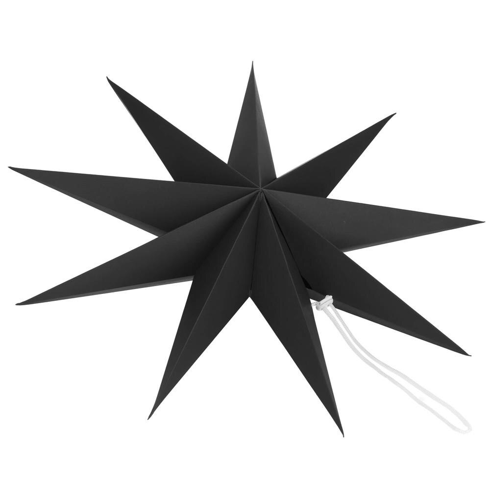 Stea decorativa 3D din hartie, cu 9 colturi, 60cm, neagra - eMAG.ro