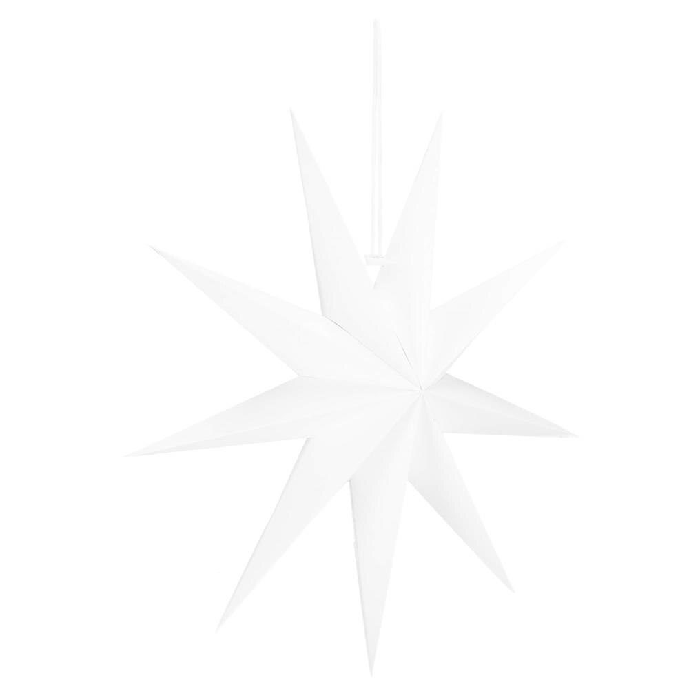 Stea decorativa 3D din hartie, cu 9 colturi, 60cm, alba - eMAG.ro