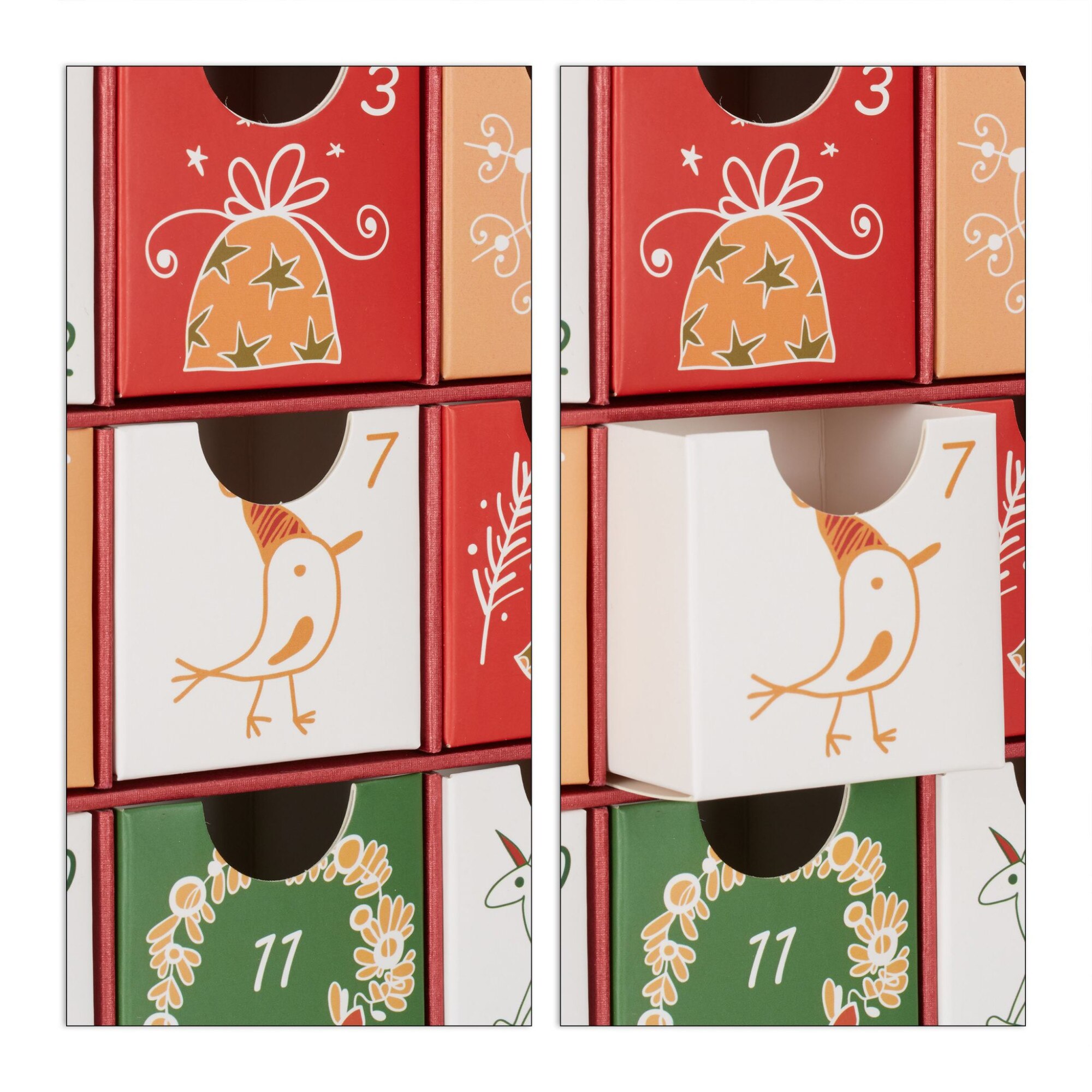 Calendar Advent Relaxdays, model A, multicolor, 32.5 x 22 x 5.5 cm ...