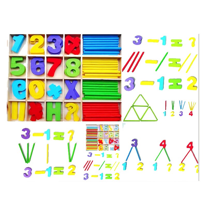 Joc matematic din lemn Operatii cu numere si betisoare - eMAG.ro