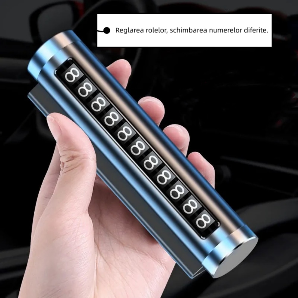 Suport auto numar telefon, Aliaj, Negru, Numere derulate - eMAG.ro