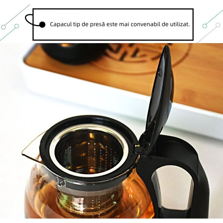 Ceainic cu infuzor, Sticla, 700ml, Transparent - eMAG.ro