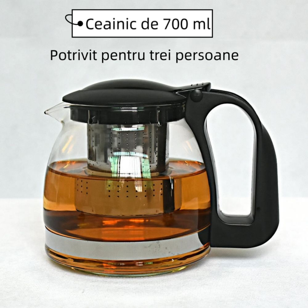 Ceainic cu infuzor, Sticla, 700ml, Transparent - eMAG.ro