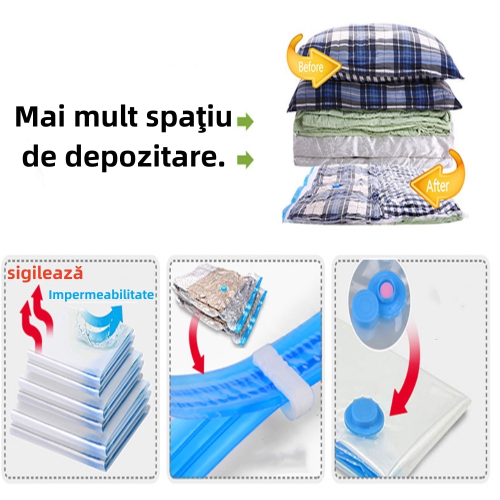 Set 10 saci vidare, Marimi diferite, Albastru, MunDeir®, 100*80cm、80 ...