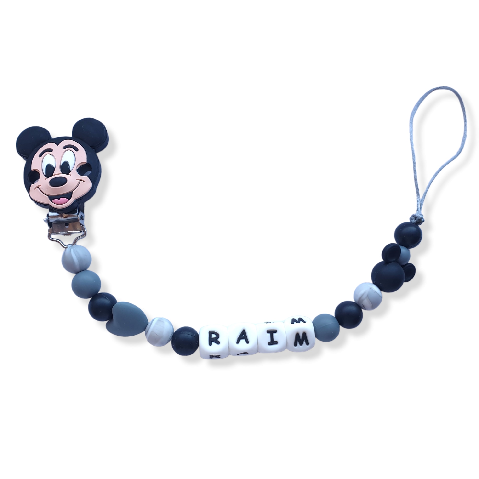 Lantisor personalizat pentru suzeta din silicon alimentar/ Mickey ...