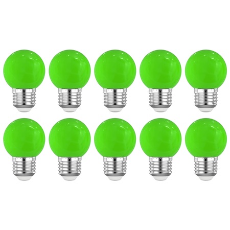 Set 10 Buc - Bec Led Ecoplanet glob mic verde G45, E27, 1W (10W), 80 Lm ...