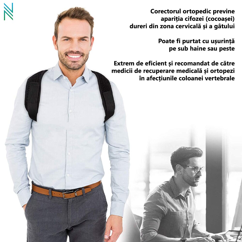 Nimox® медицински коректор на позата за изправяне на гърба, регулируем ...