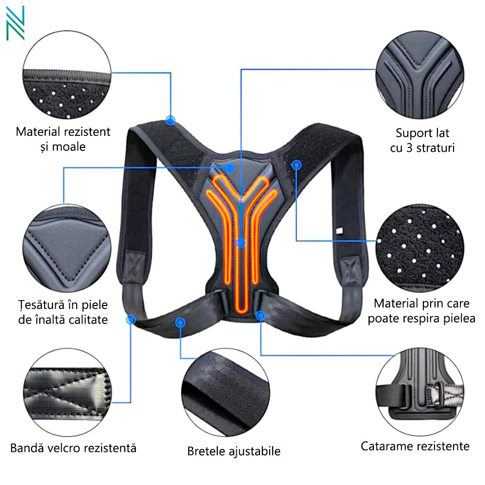 Nimox® медицински коректор на позата за изправяне на гърба, регулируем ...