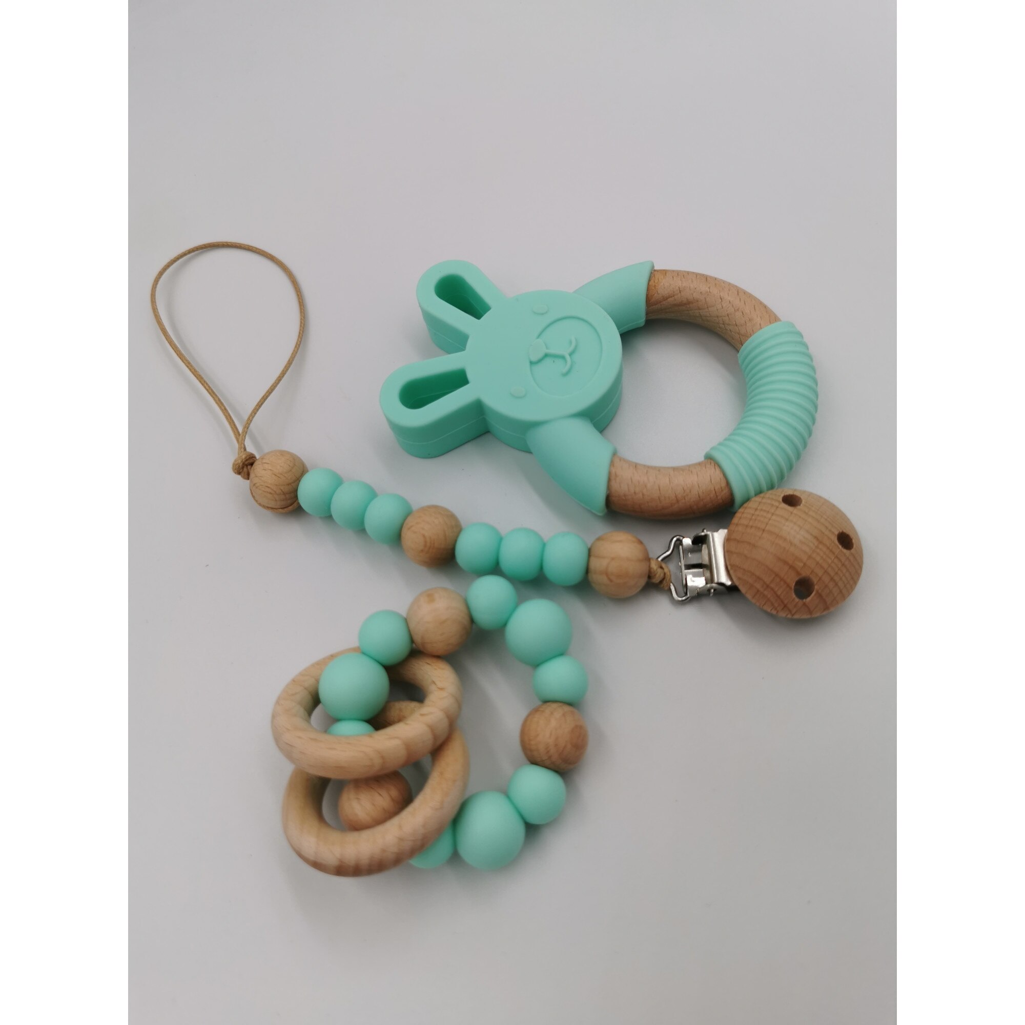 Set pentru bebelusi si nou nascuti, lant suzeta silicon, jucarii ...