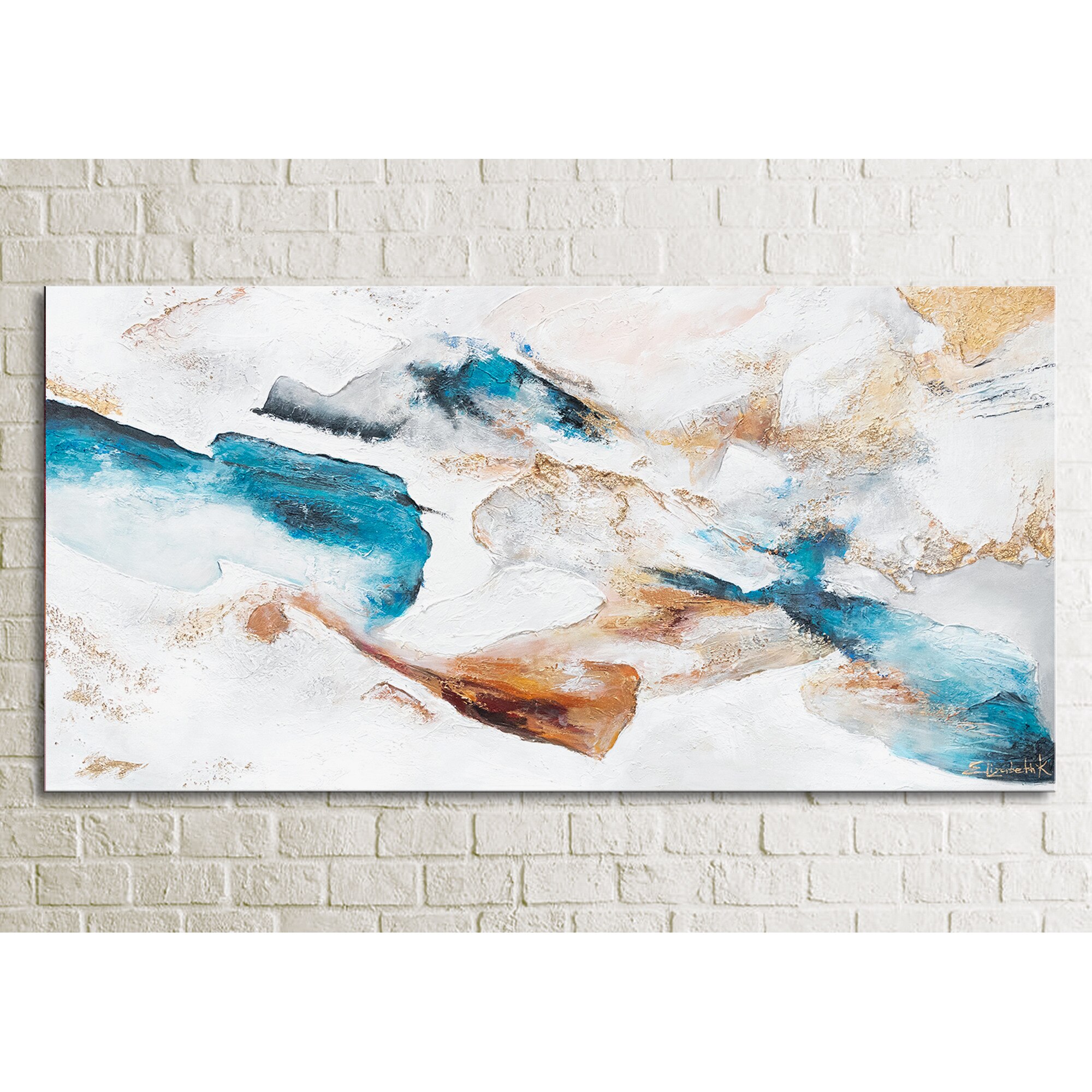 Tablou abstract, texturat "Smarald" 120x60cm - eMAG.ro