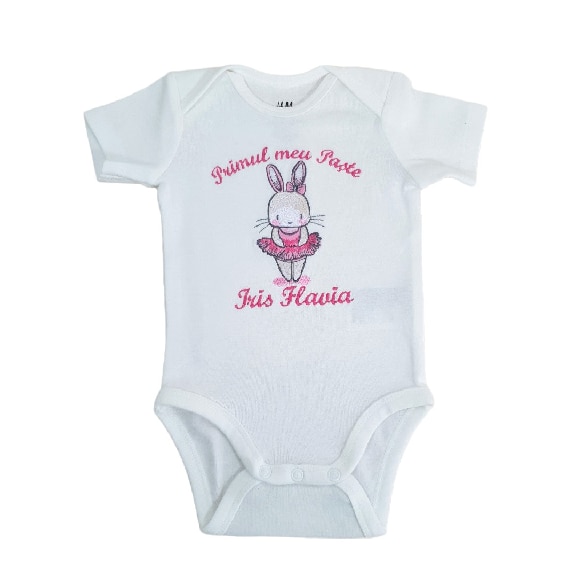 Body bebe personalizat Primul meu Paste, alb, bumbac 100%, 80 cm - eMAG.ro
