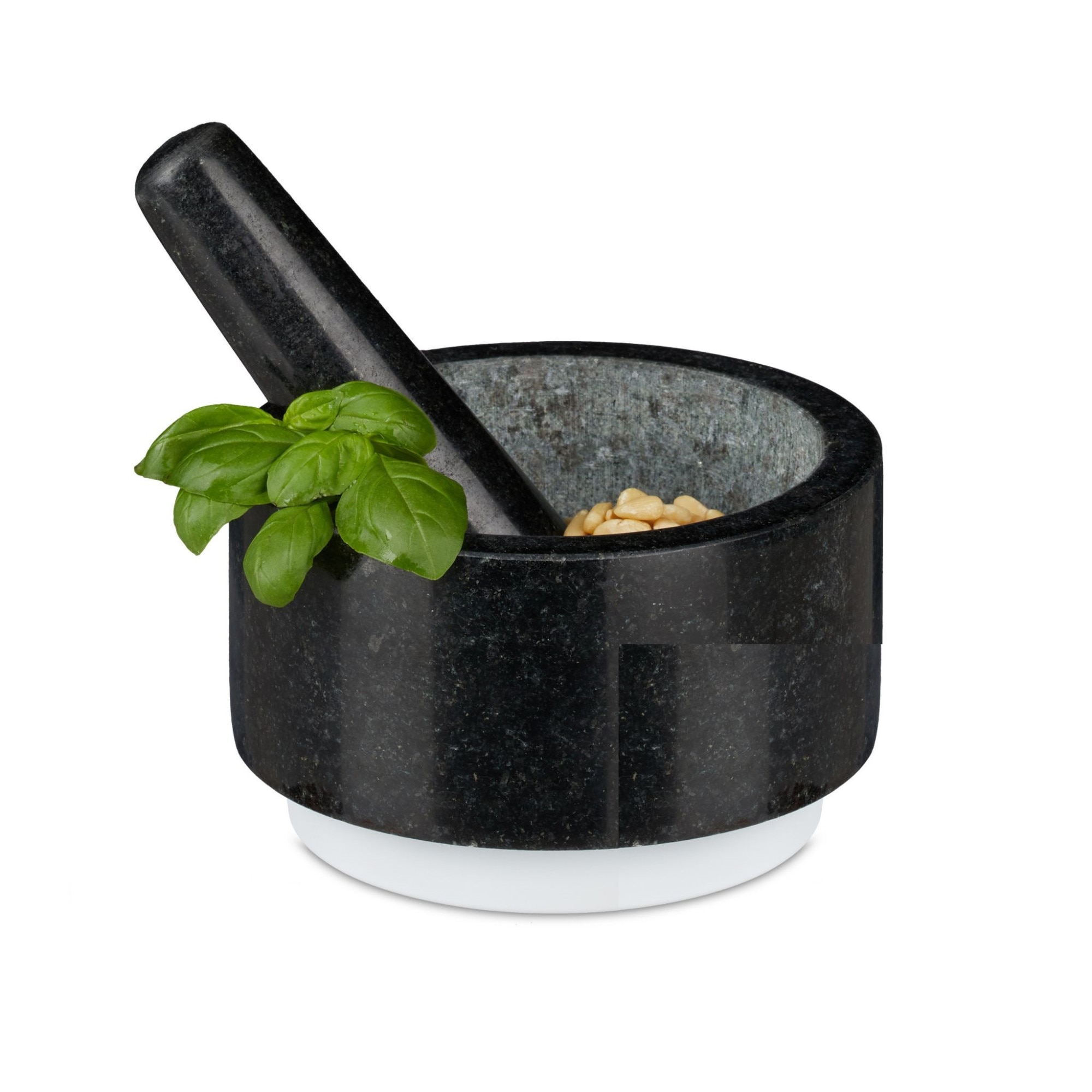 Mojar cu pistil Relaxdays, negru, granit, 8.5 x 14 cm - eMAG.ro