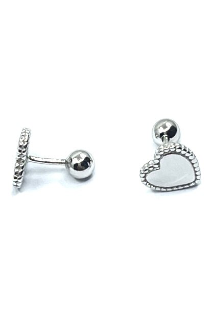 Cercei din argint 925 cu surub, simbol inima, Dinuzete - eMAG.ro