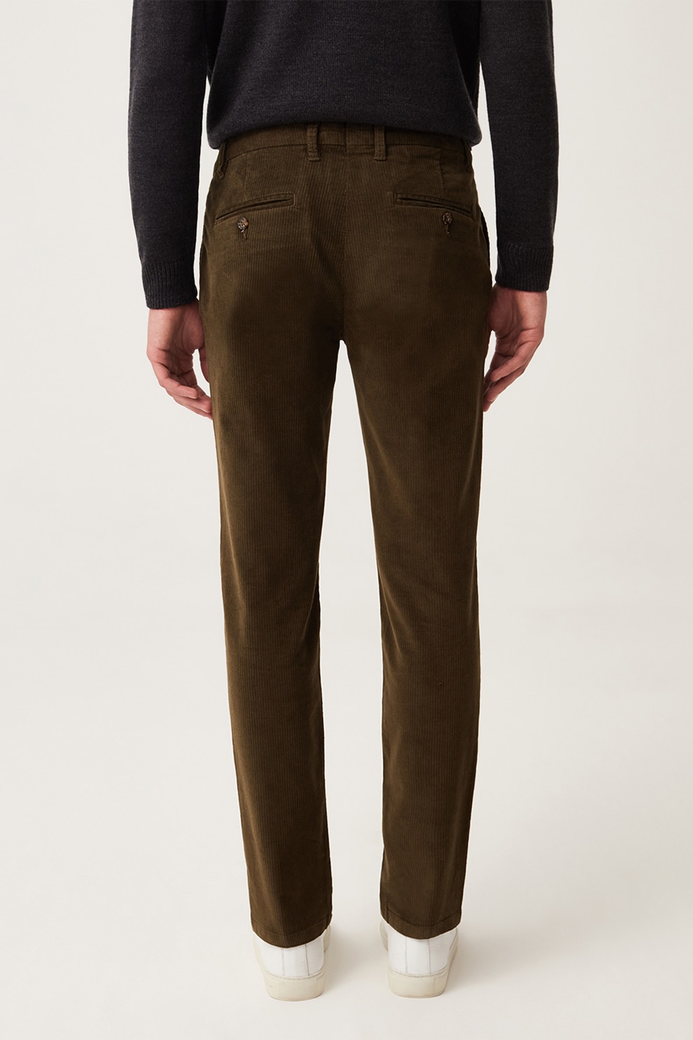 OVS, Pantaloni chino din reiat, Maro, 44 - eMAG.ro