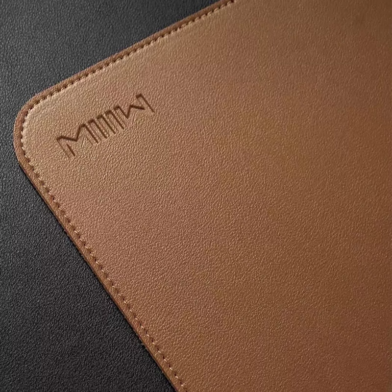 Mousepad pentru protectie birou, din piele PVC, cu doua fete Maro ...