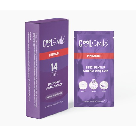 Benzi albire dinti CoolSmile™ Premium 14 zile - 28 benzi - eMAG.ro