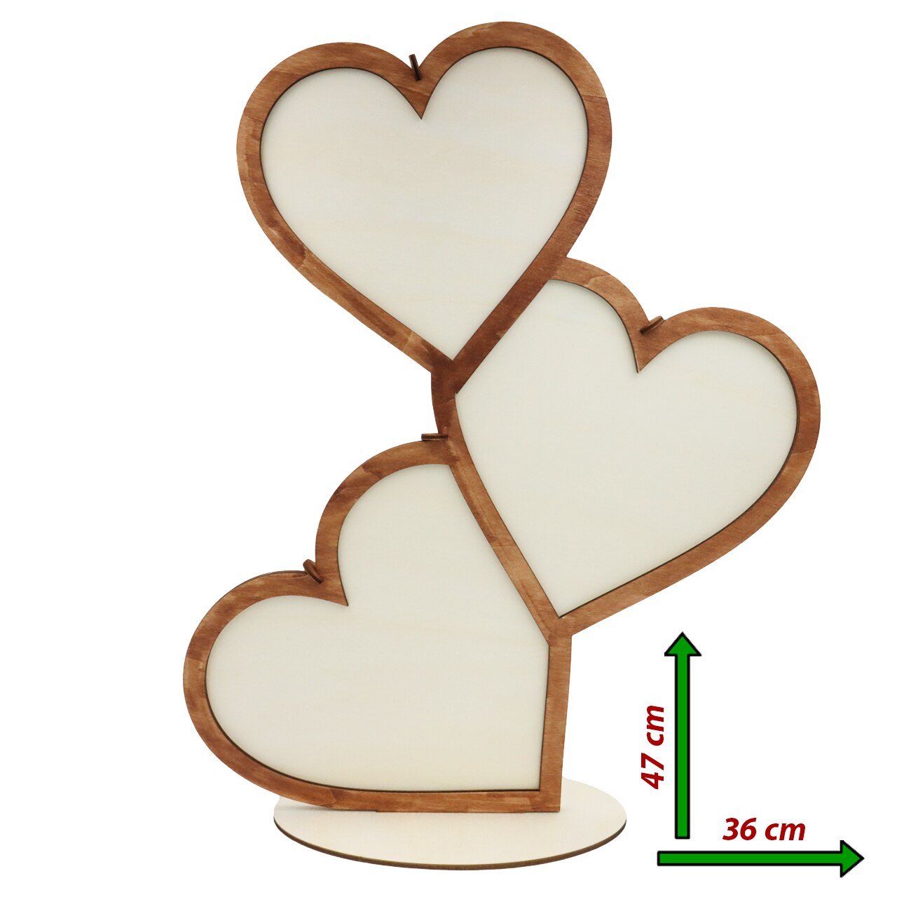 Rama foto tripla, 47x 36 cm, Personalizabila cu text, RM16 model Inimi ...