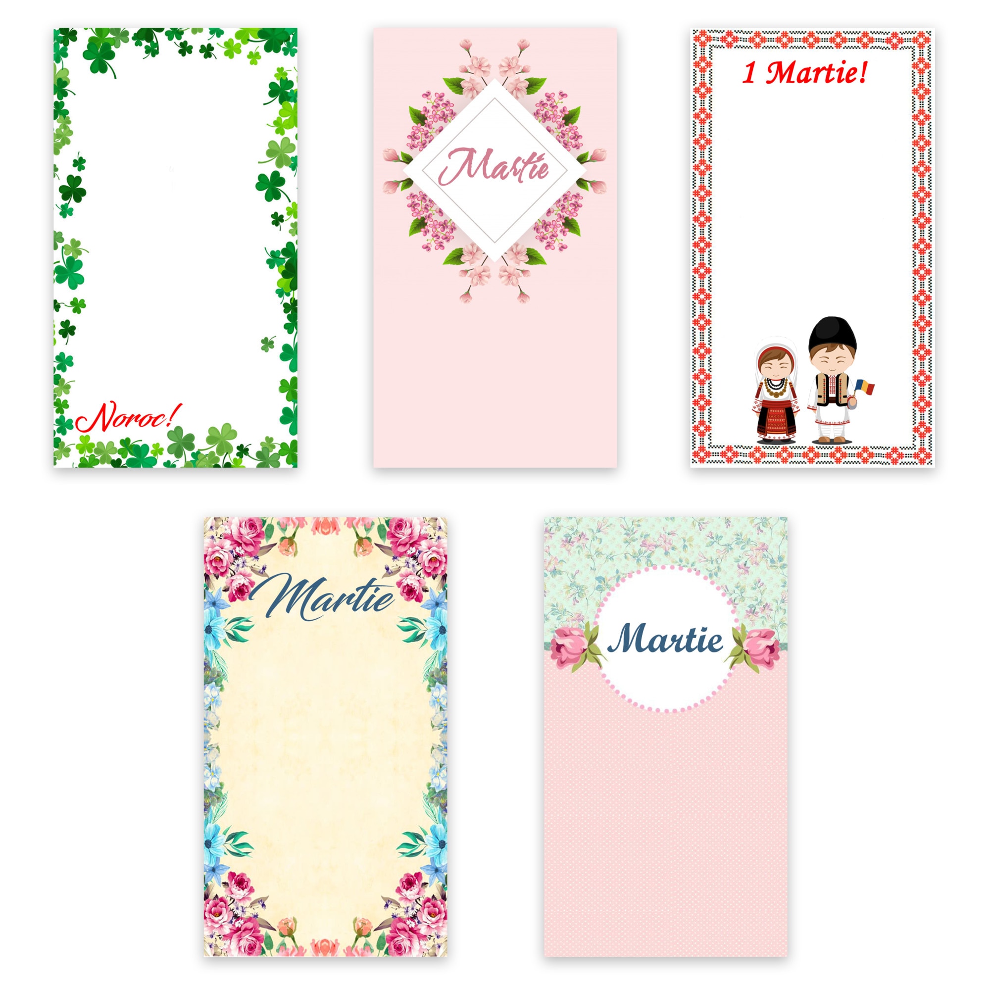 Set 200 Cartonase Martisor, 10 modele diferite, multicolor, 9x5 cm ...