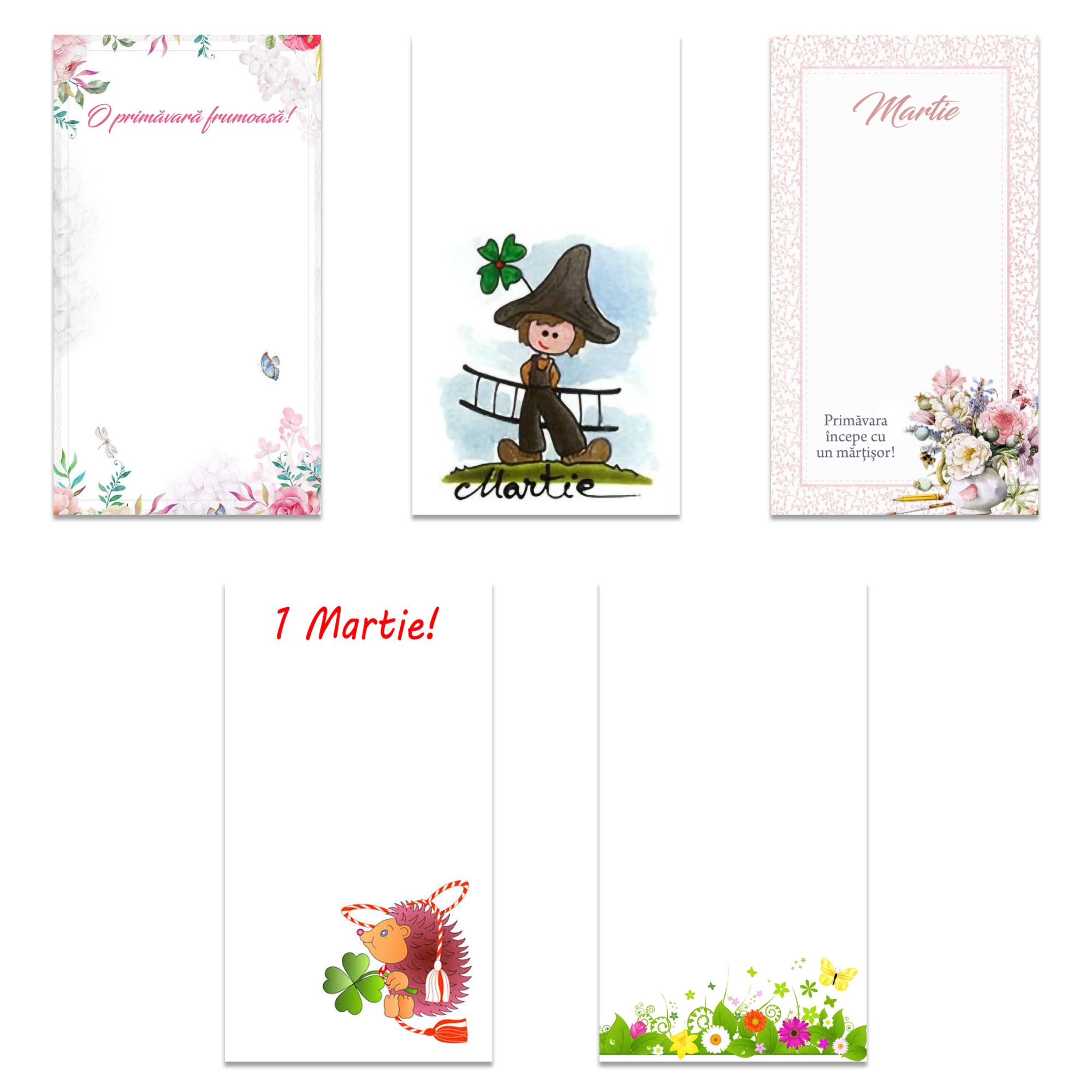 Set 200 Cartonase cu tematica Martisor, 10 modele diferite, multicolor ...