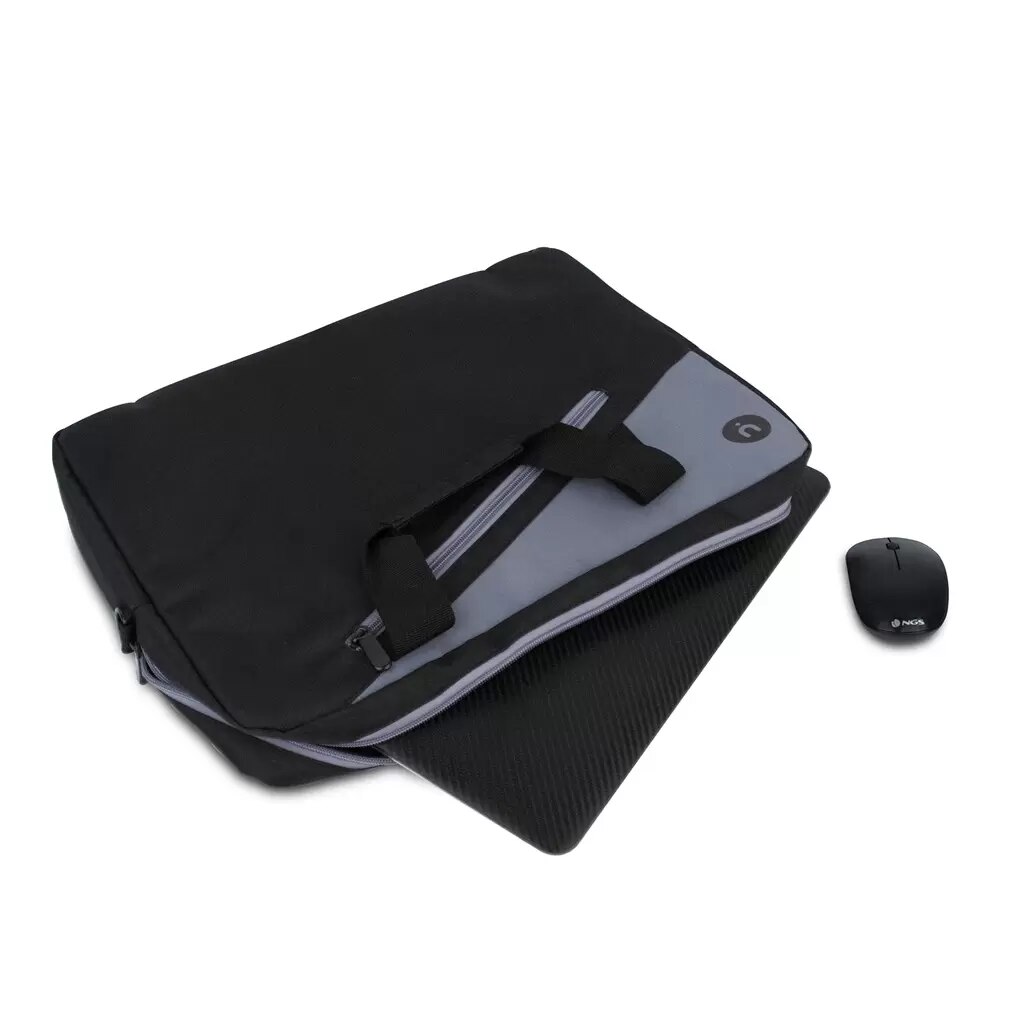 Set husa laptop si mouse optic wireless, NGS, Negru, 15.6'' - eMAG.ro