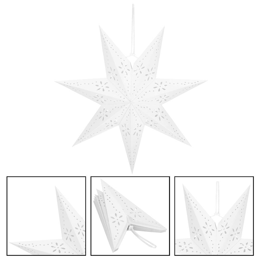 Stea decorativa 3D din hartie ajurata, 50cm, alba - eMAG.ro