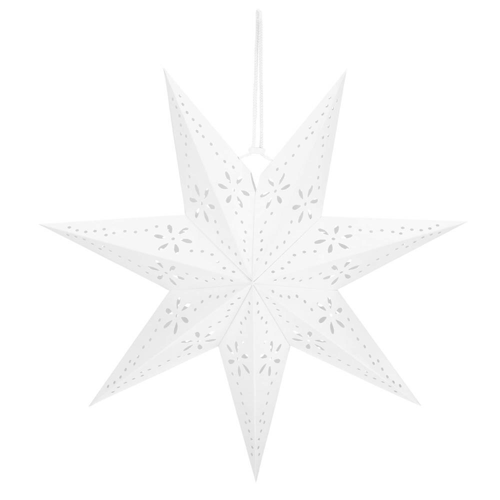 Stea decorativa 3D din hartie ajurata, 50cm, alba - eMAG.ro