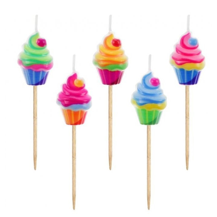 Set de lumanari pentru tort, Amscan, 7,5 cm, Multicolor - eMAG.ro
