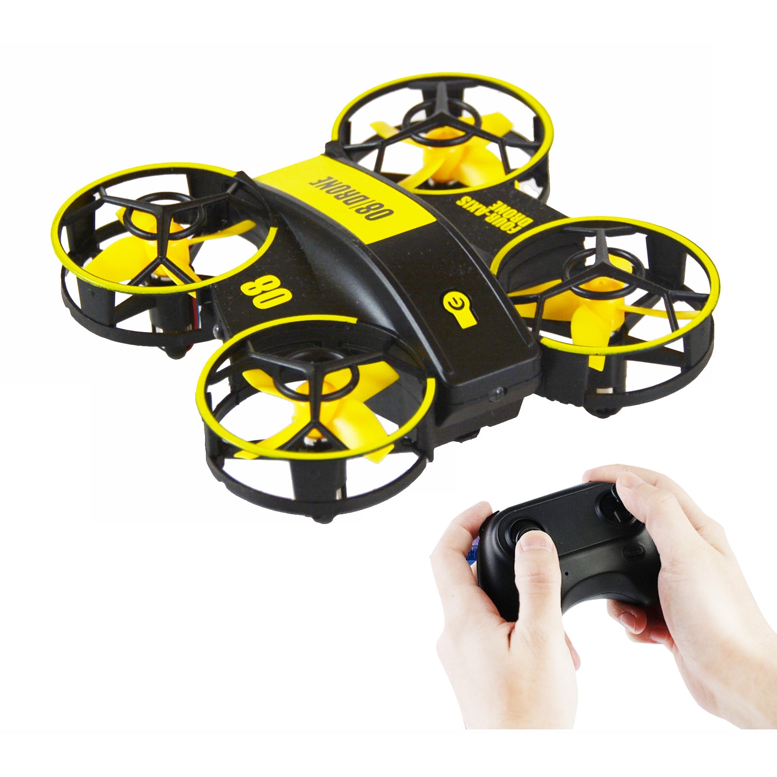 Mini Drona mentinerea altitudinii cu elice ecranate RH821 galben - eMAG.ro