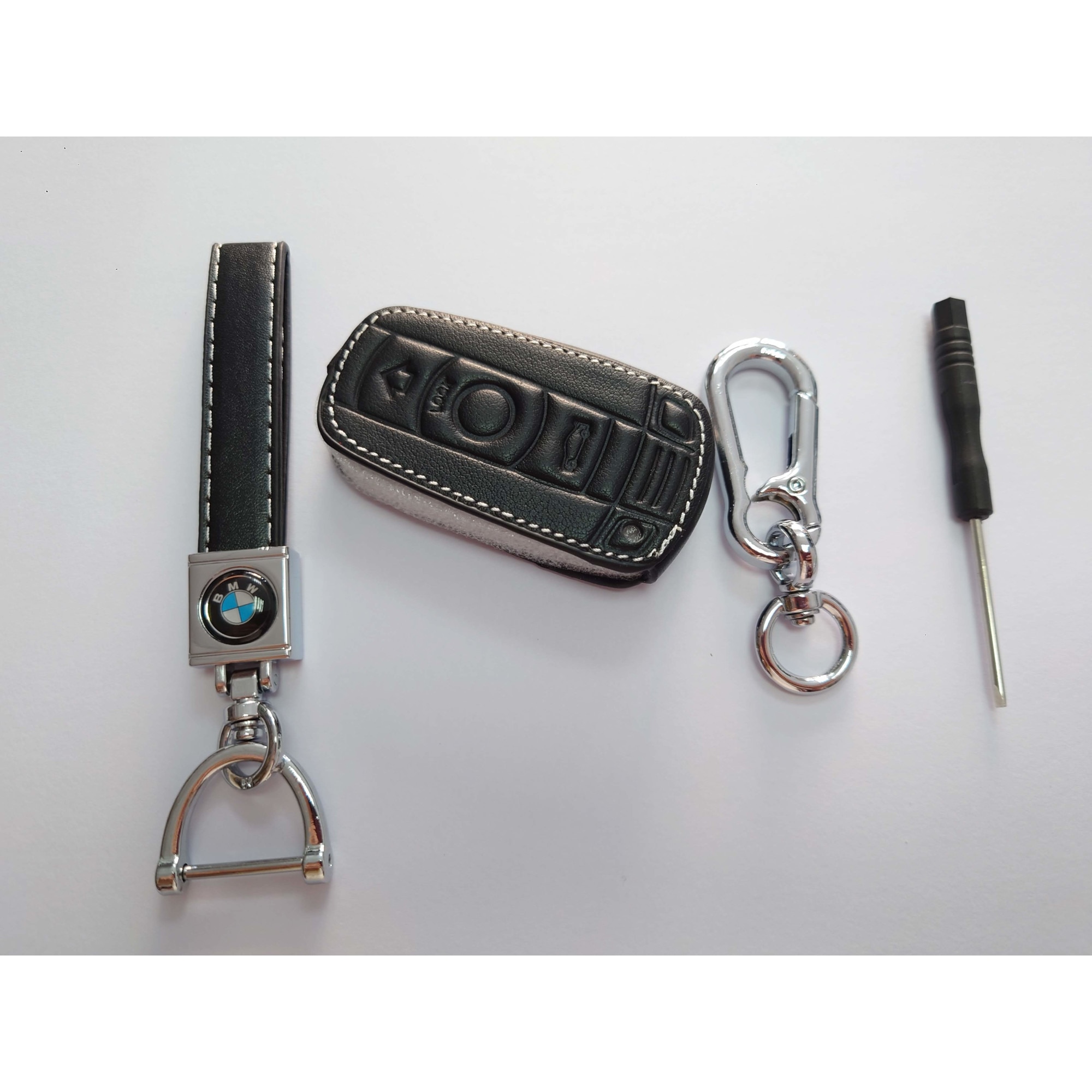 Husa cheie piele ecologica negru BMW E90 E60 E70 E87 E30 E34 E36 E38 E39 E46 - eMAG.ro