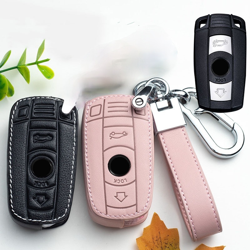 Husa cheie piele ecologica negru BMW E90 E60 E70 E87 E30 E34 E36 E38 E39 E46 - eMAG.ro