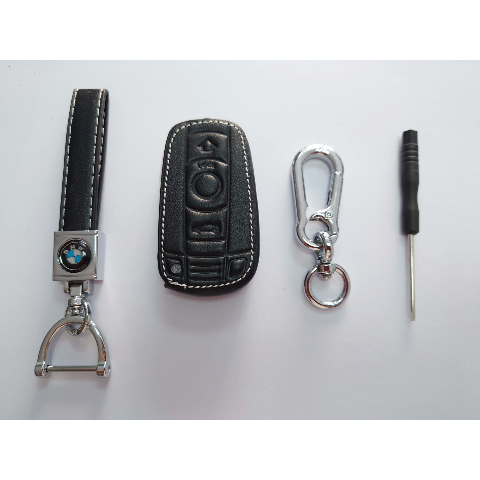 Husa cheie piele ecologica negru BMW E90 E60 E70 E87 E30 E34 E36 E38 E39 E46 - eMAG.ro