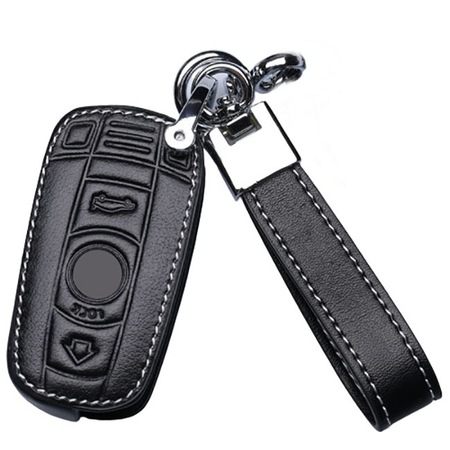 Черен екологичен кожен калъф за ключ BMW E90 E60 E70 E87 E30 E34 E36 E38 E39 E46 - eMAG.bg
