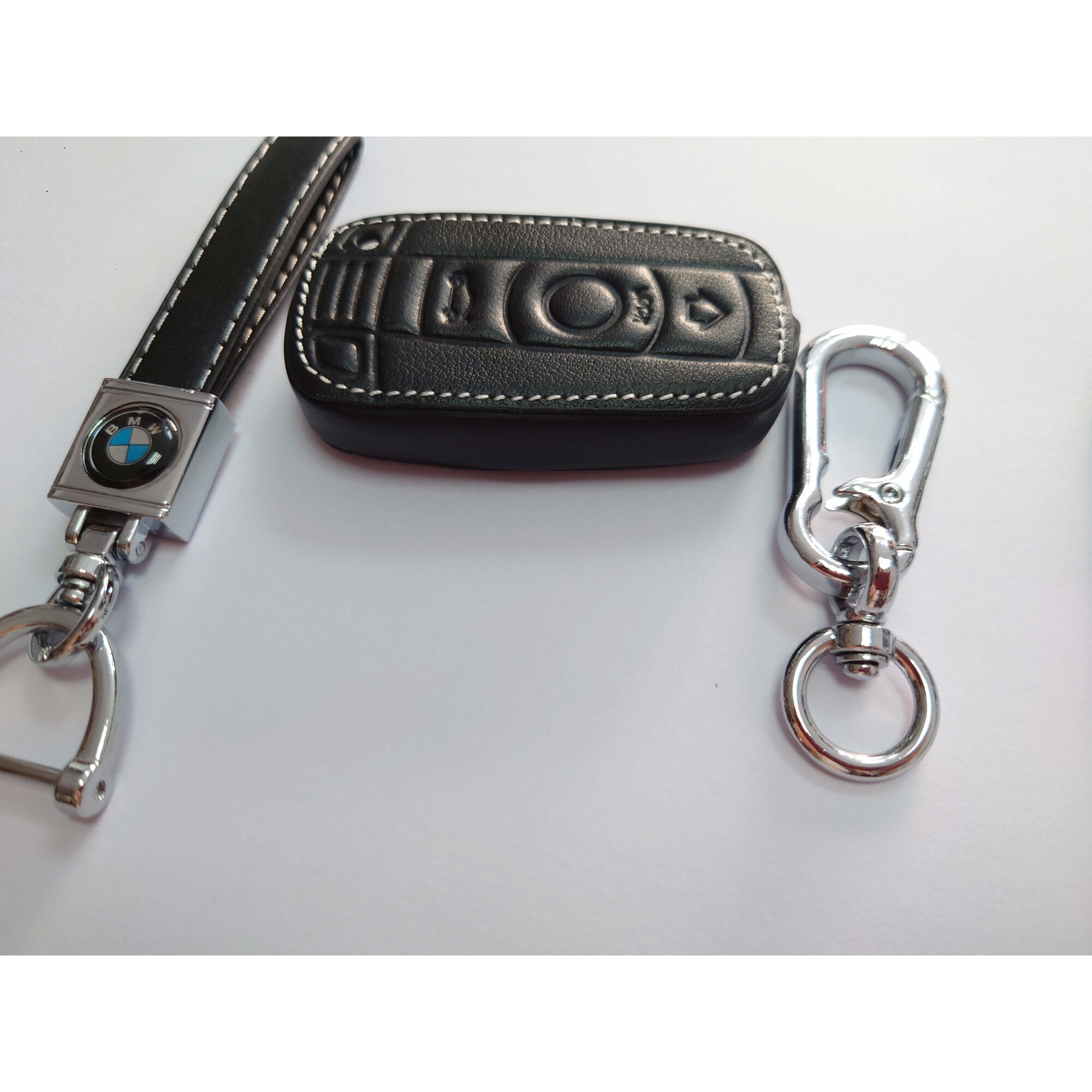 Husa cheie piele ecologica negru BMW E90 E60 E70 E87 E30 E34 E36 E38 E39 E46 - eMAG.ro