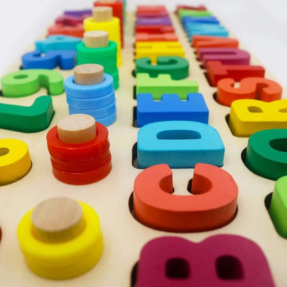 Set Puzzle Montessori, sa invatam Alfabetul si Cifrele 4 in 1, SARALMA ...