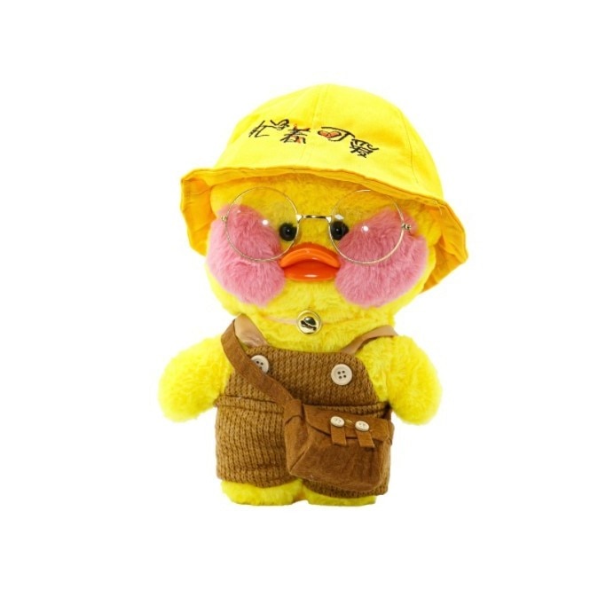 Jucarie de plus rata Lalafanfan Galben, 30 cm, Haine si Accesorii - eMAG.ro