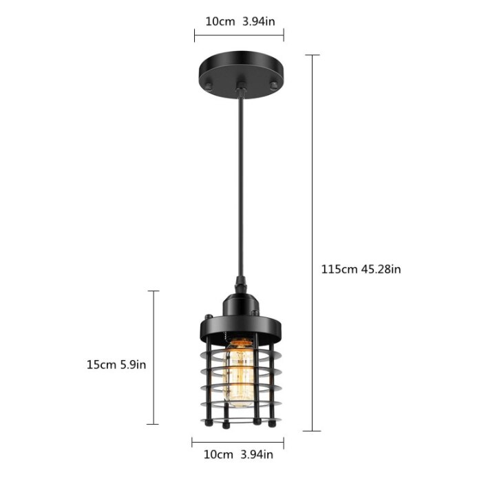 Set 2 pendule vintage, E26, Metal, Negru - eMAG.ro