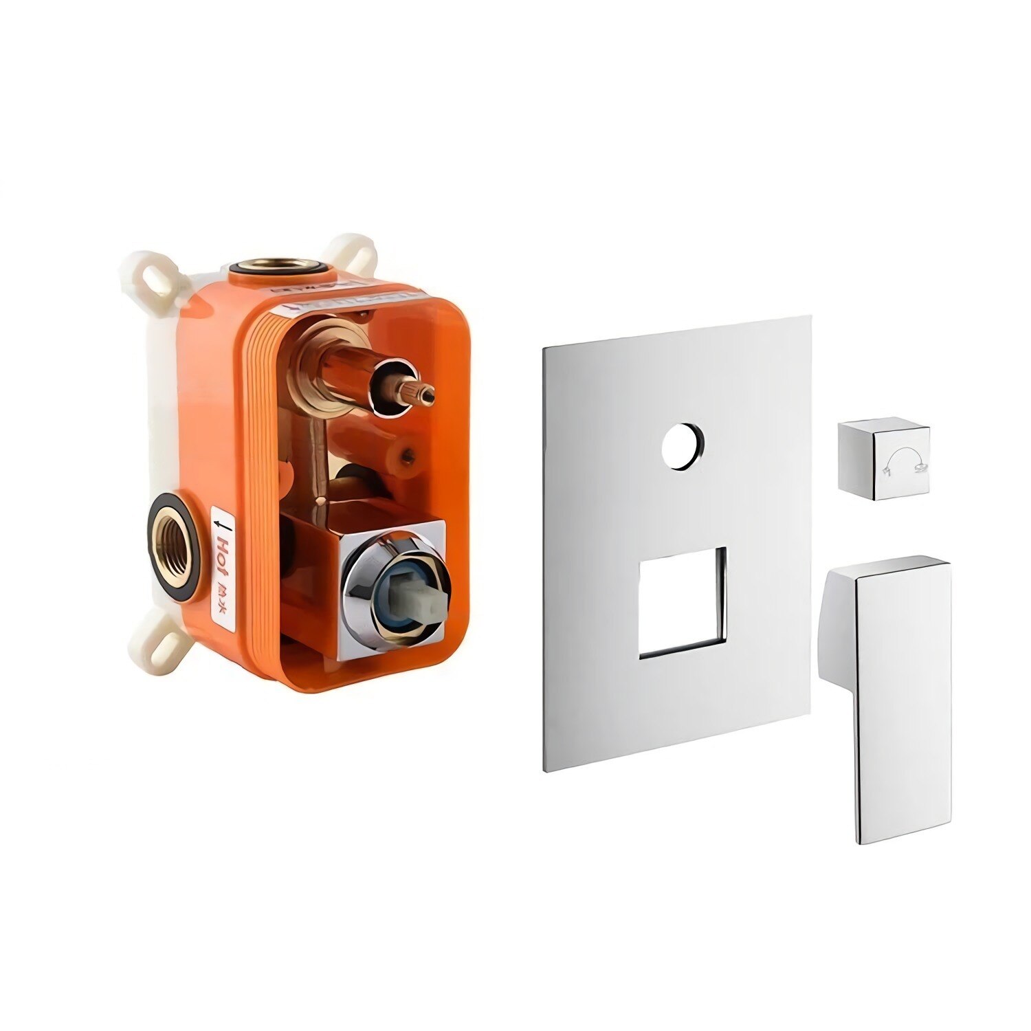 Set de dus incastrat, fabricat integral din metal, 30x30 cm, cu 2 ...