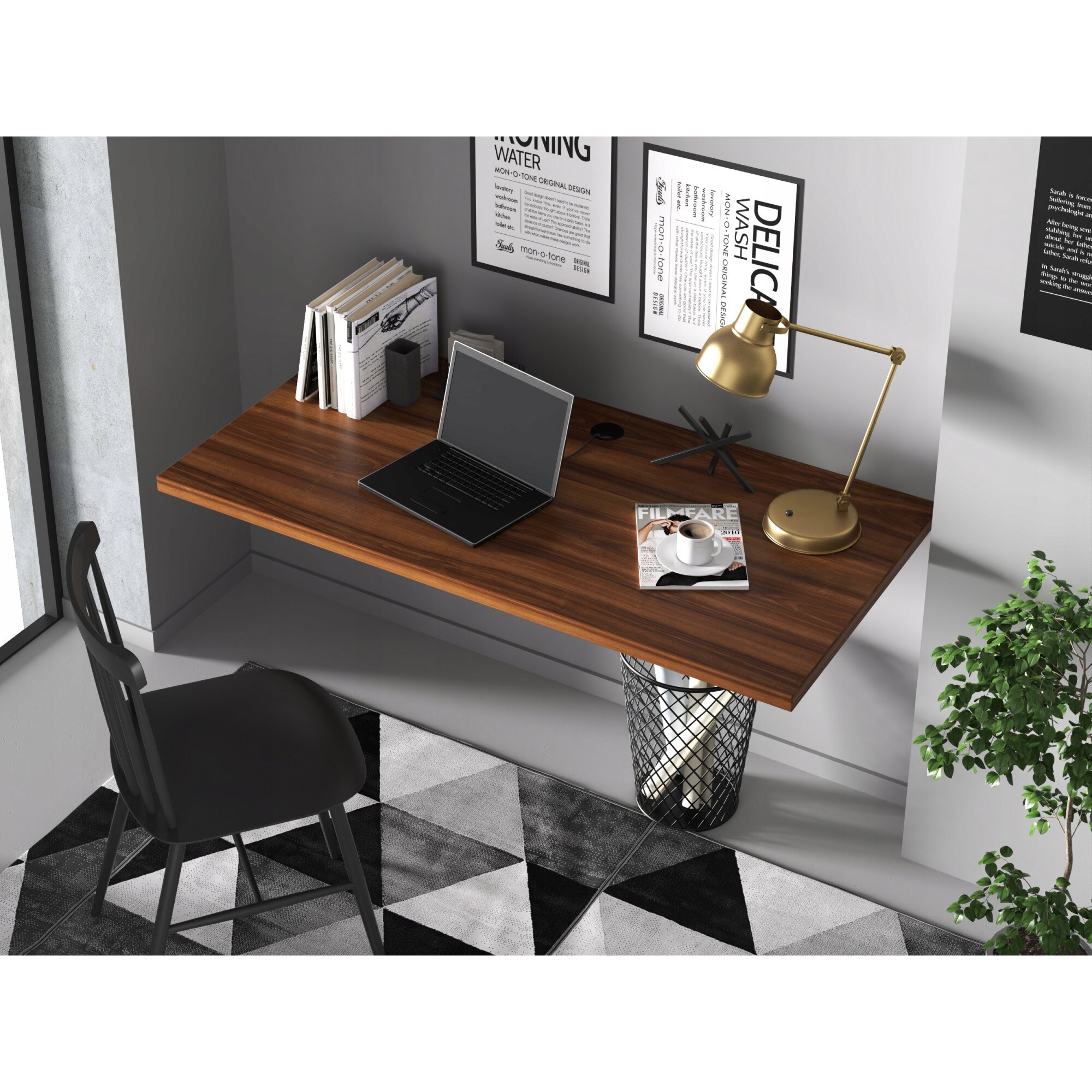 Birou fara picioare, 120x60x36 cm, Nuc - eMAG.ro