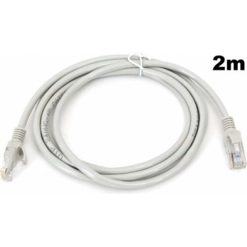 Cablu UTP Cat 5e Retea, Gri, 2m lungime, cu mufa conector RJ45 - eMAG.ro