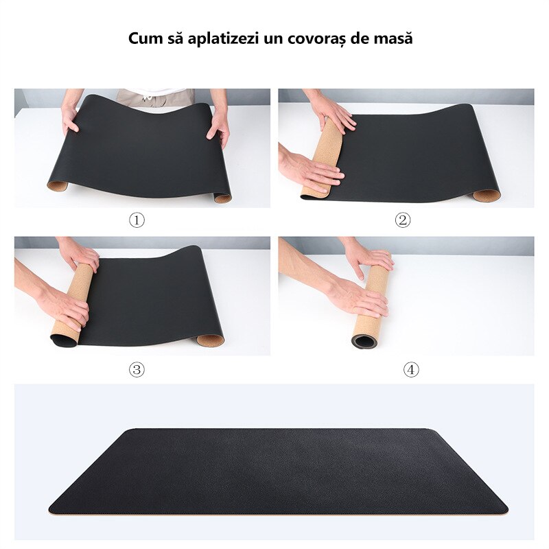 Mapa birou, GOGOU, negru/maro, reversibil, 80x40CM, Bloc de birou ...